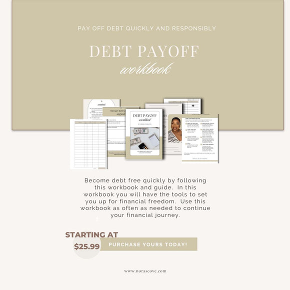 DIGITAL DOWNLOAD DEBT FREE WORKBOOK – NORAS COVE